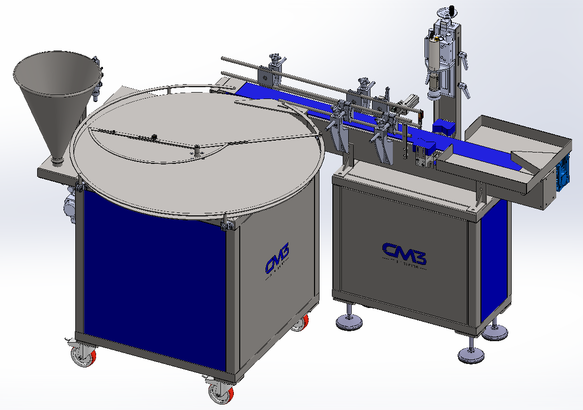 Dosing and capping on a rotary table - CM3 Engineering